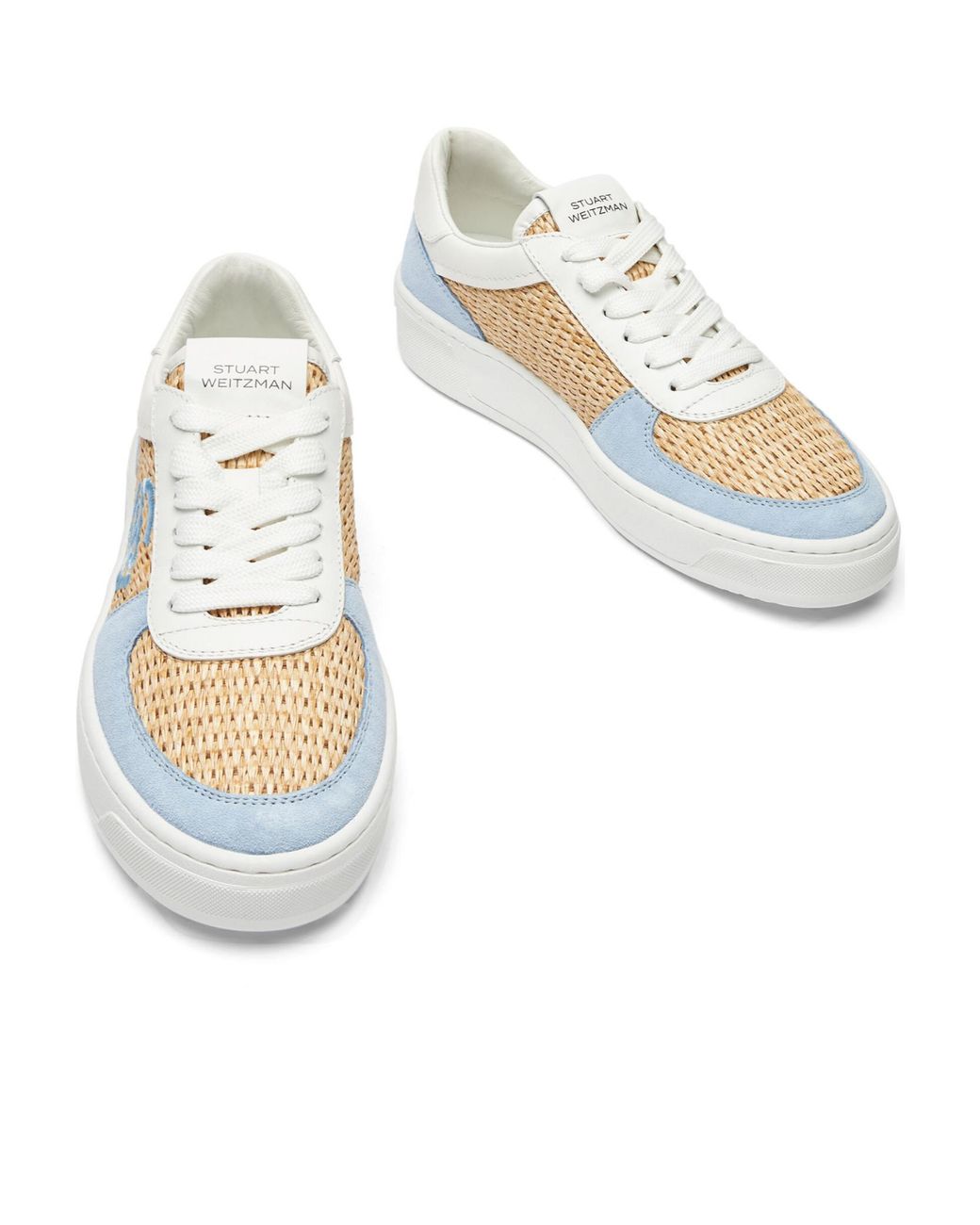 Stuart Weitzman Sw Courtside Logo Sneakers in White | Lyst