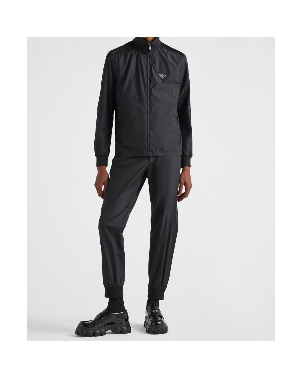 Prada Mid-Rise Straight-Leg Track Pants in Black for Men | Lyst