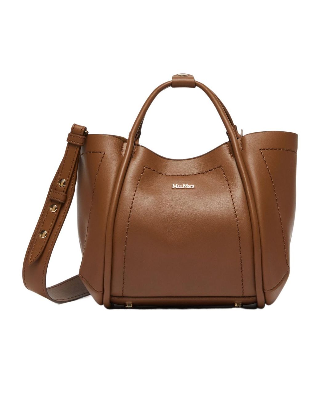 Max Mara Extra Small Leather Marine Bag in Brown | Lyst