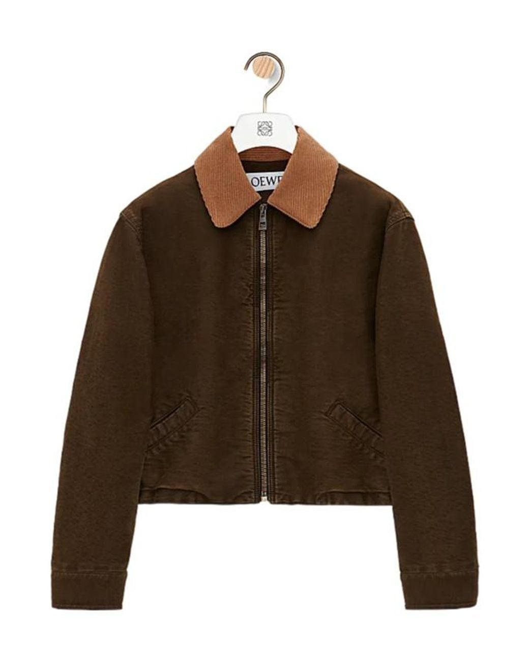 Loewe Logo Patch Regular Fit Jacket in Brown | Lyst