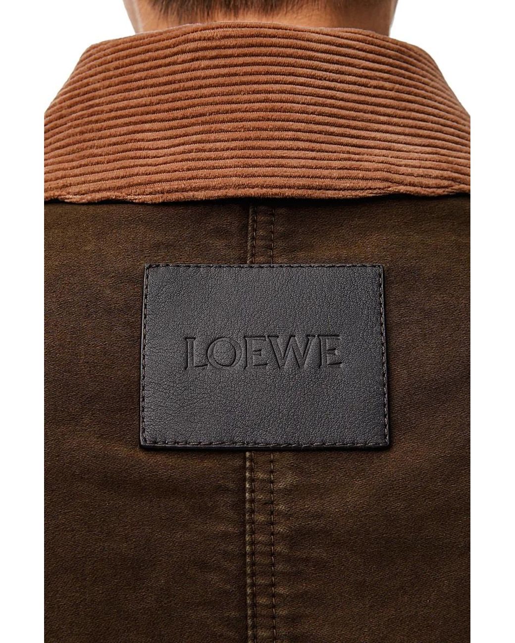 Loewe Logo Patch Regular Fit Jacket in Brown | Lyst