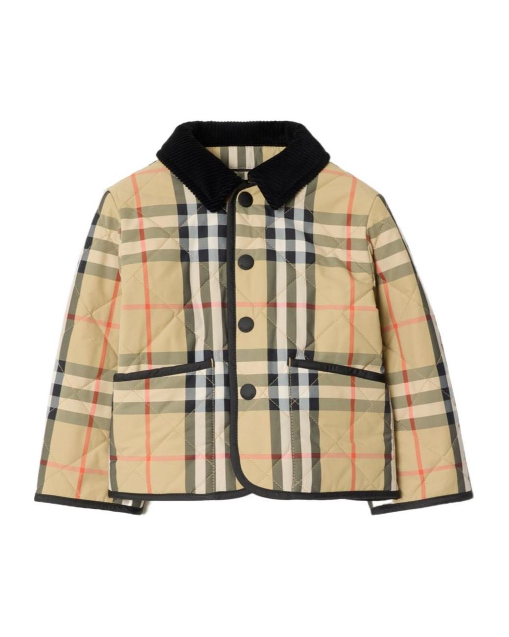 Burberry Check Quilted Jacket in Natural | Lyst