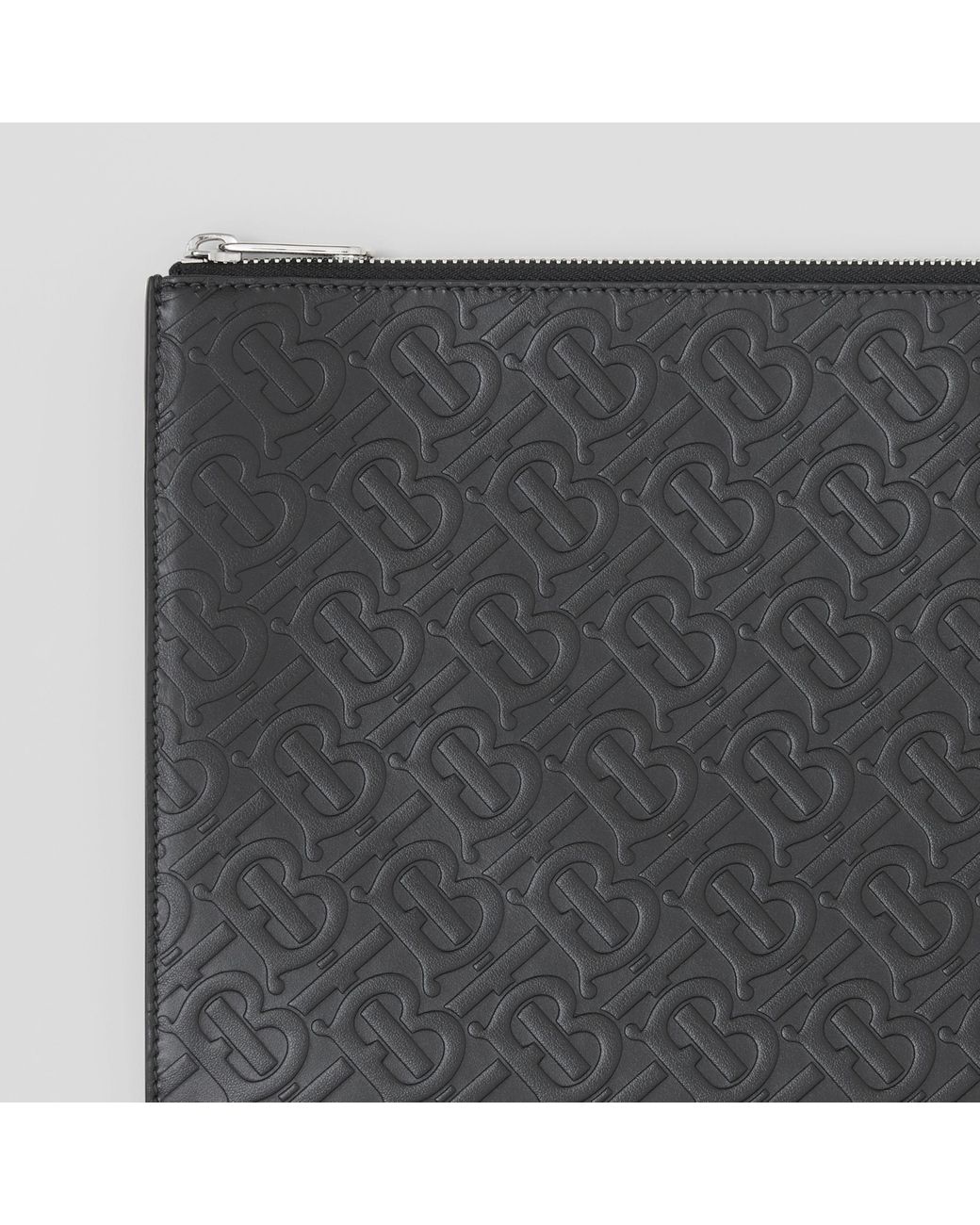 Burberry Classic Logo Zipper Clutch in Black for Men | Lyst