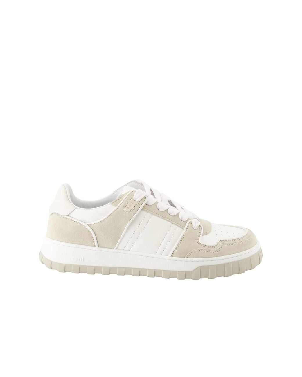 Ami Paris Ami Logo Embossed Low-Top Sneakers in White for Men | Lyst