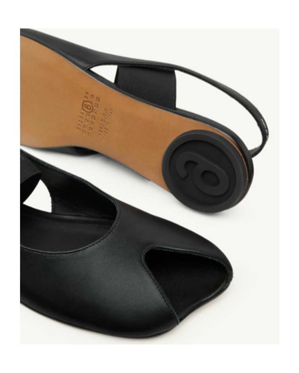 MM6 by Maison Margiela Anatomic Numeric Slingback Sandals in Black | Lyst