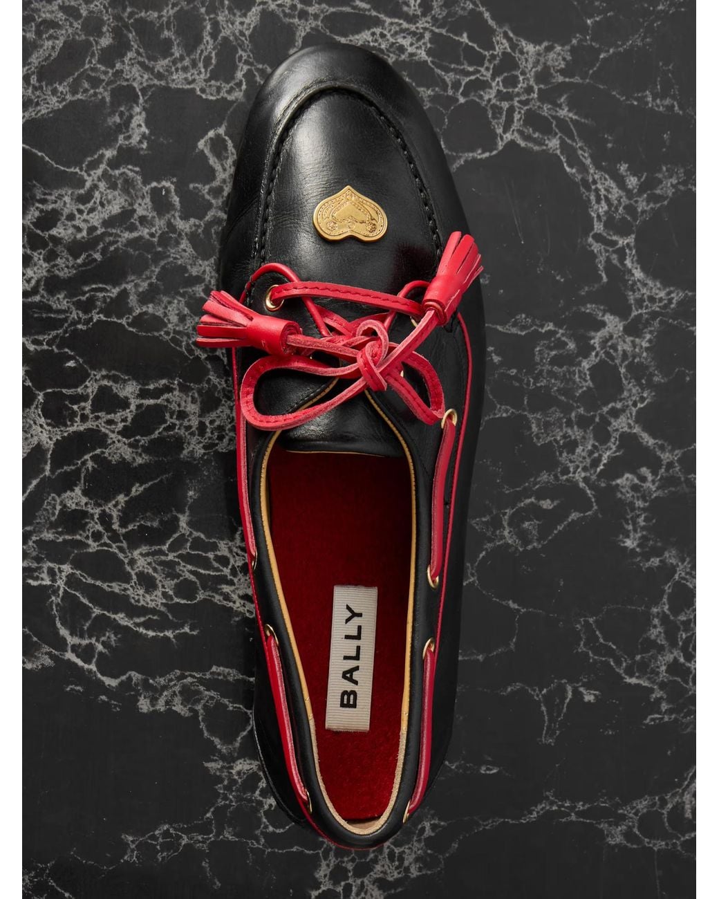 Bally Pavlin Trimmed Leather Boat Shoes in Black | Lyst