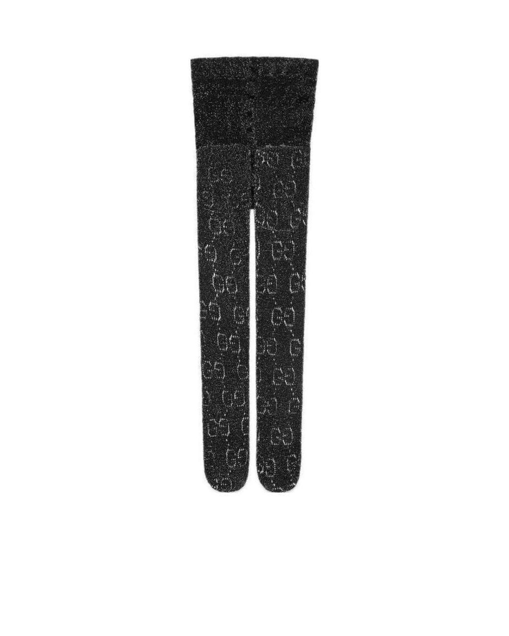 Gucci Gg Pattern Tights in Black | Lyst