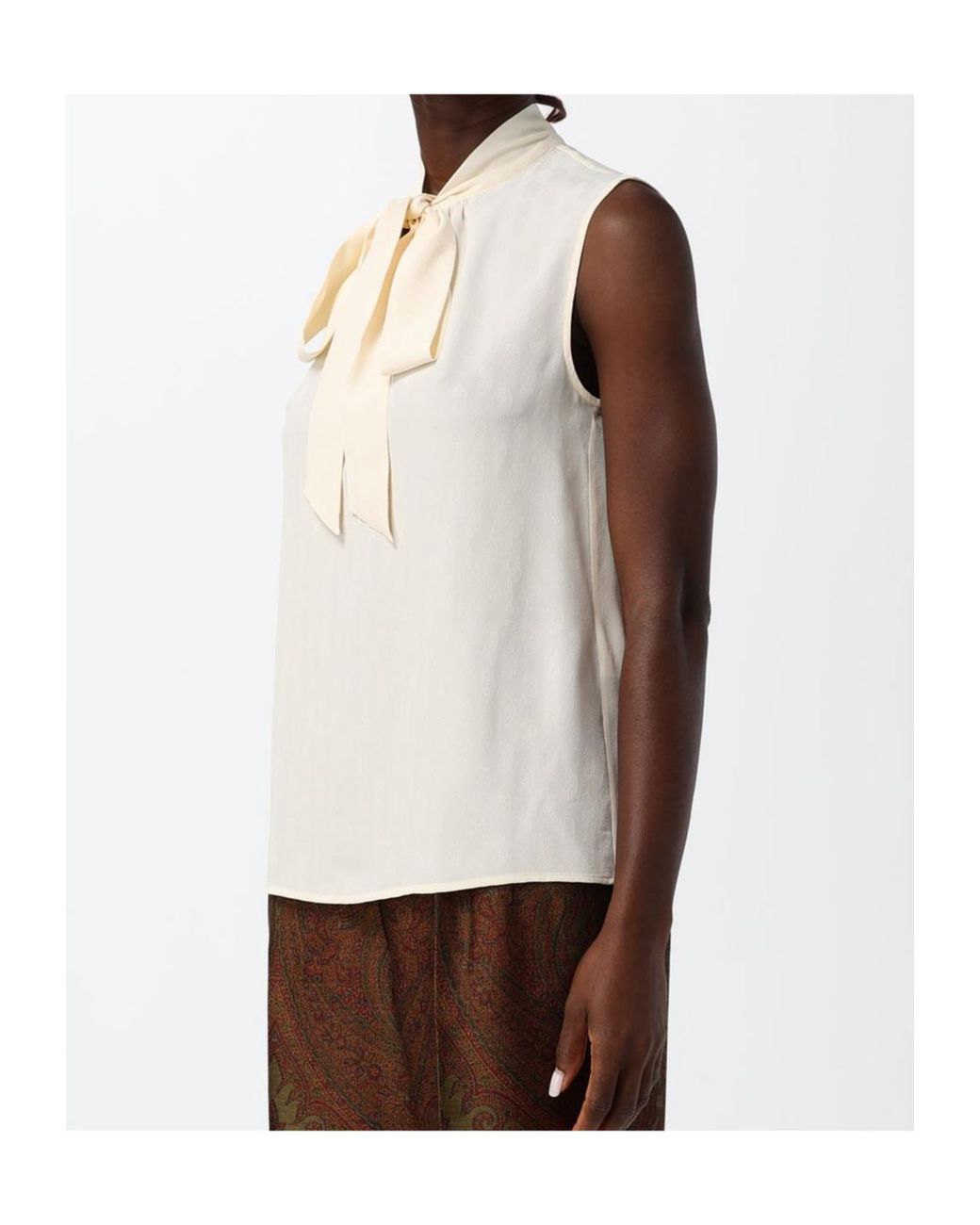 Etro Silk-Blend Jacquard Top With Silk Scarf And Paisley Motif in ...