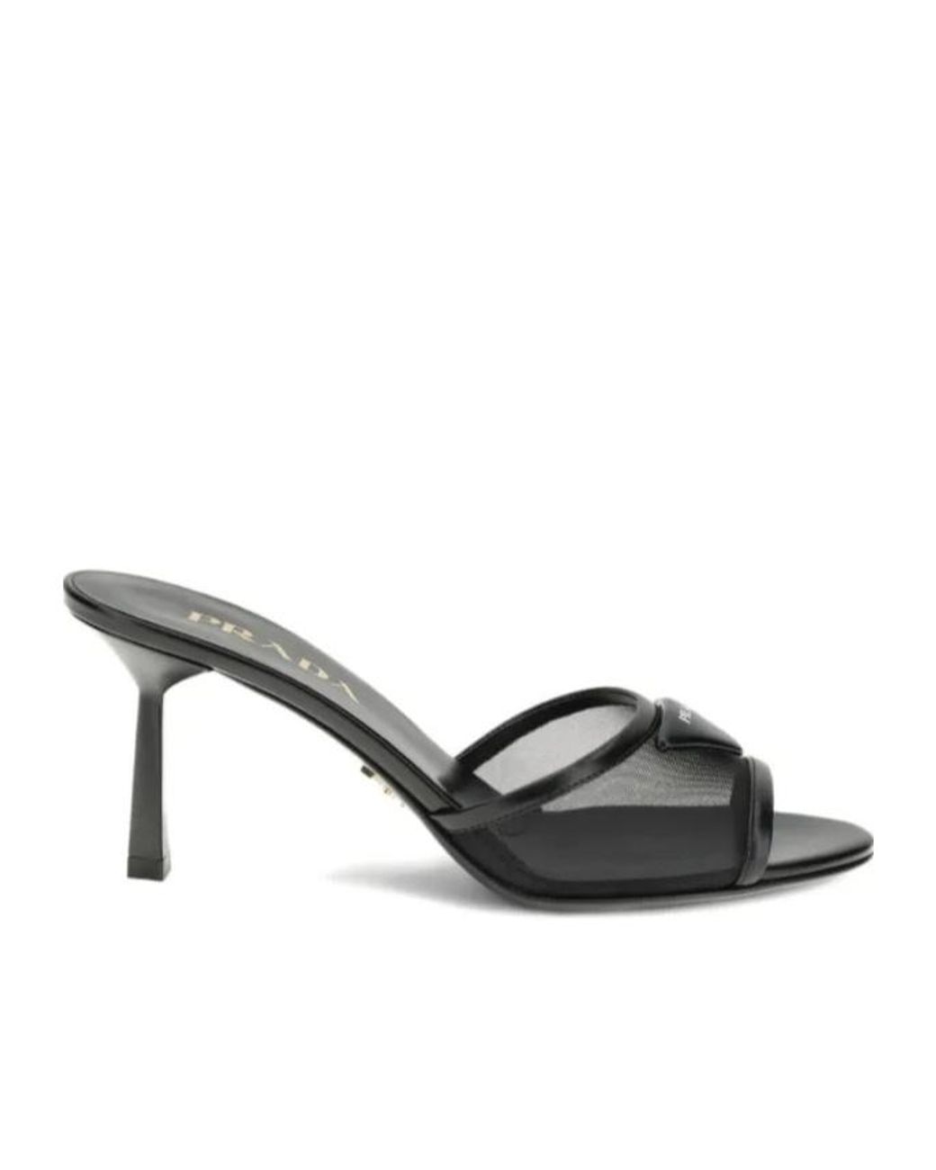 Prada Logo Detailed Heeled Sandals | Lyst