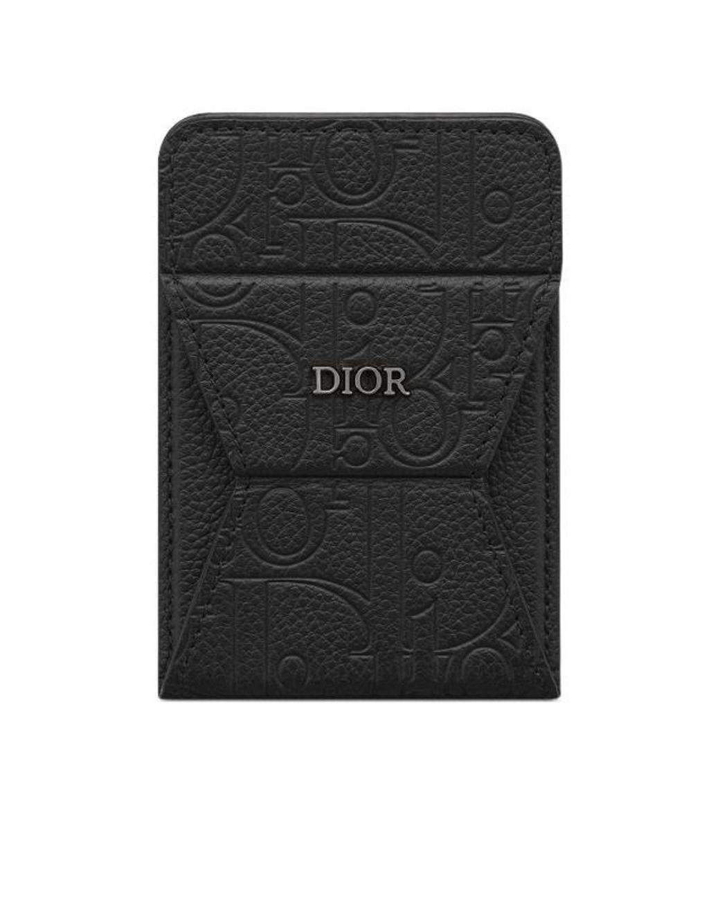 Dior Card Holder With Magnetic Phone Stand in Black for Men | Lyst
