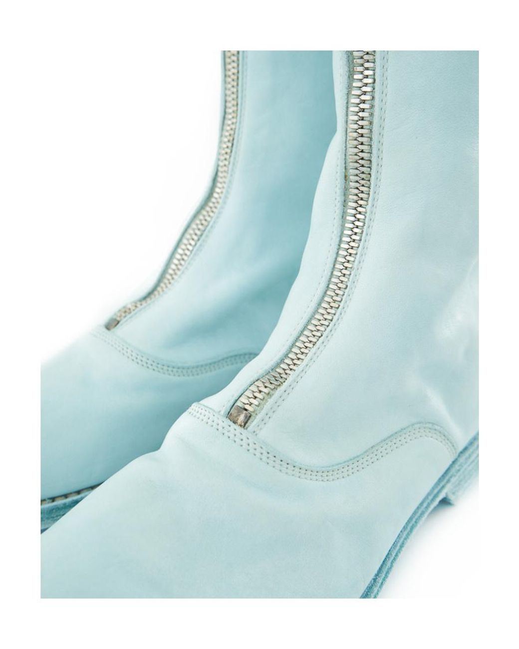 Guidi Front Zipper Design Middle Boot in Blue | Lyst