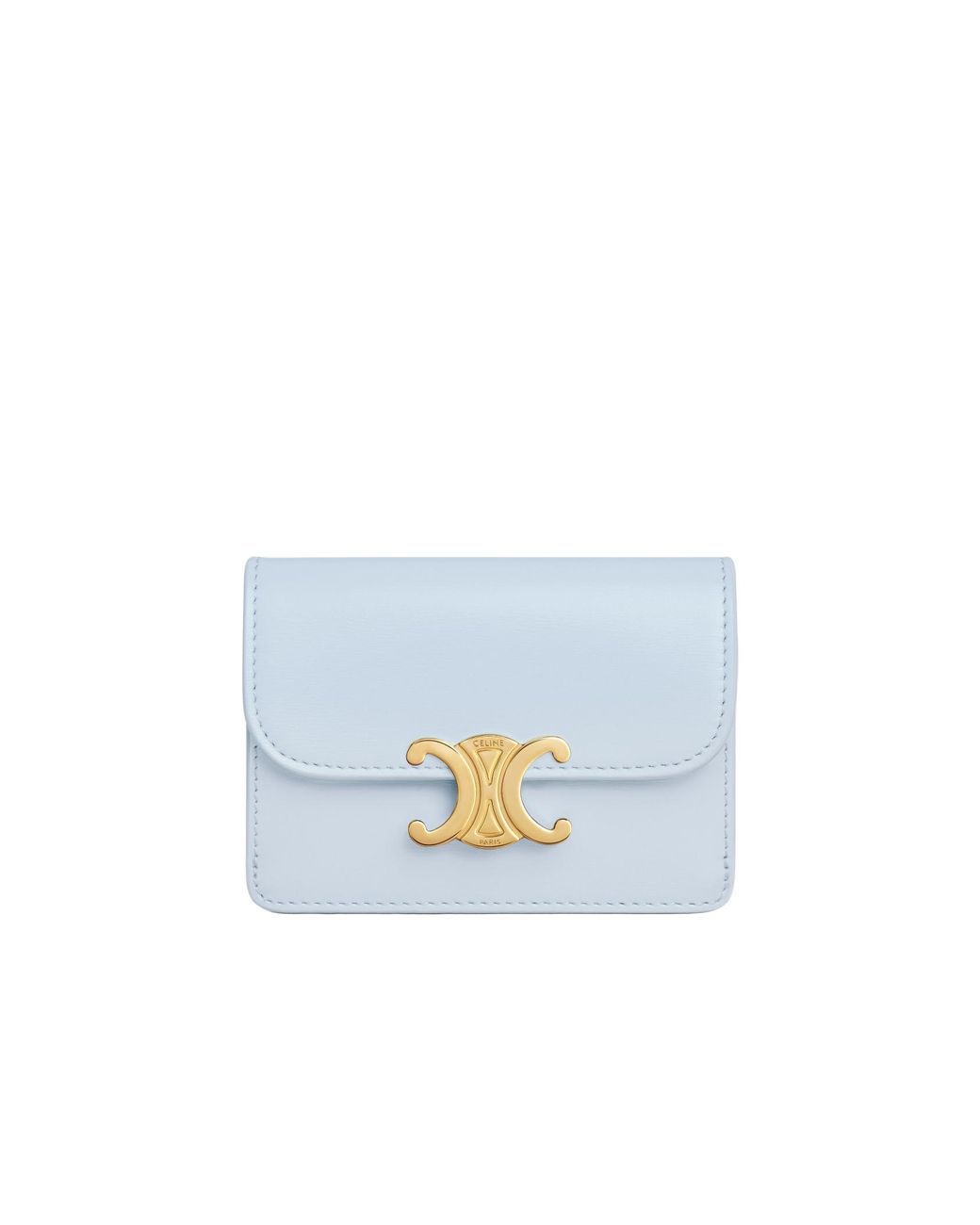 Celine Card Holder With Flap Triomphe in White | Lyst