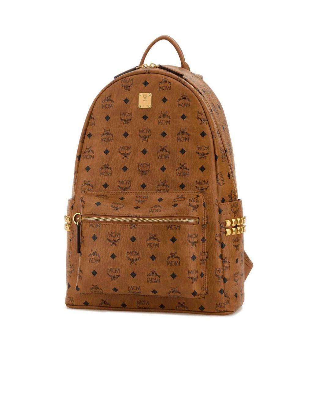 MCM Allover Logo Printed Backpack in Brown | Lyst