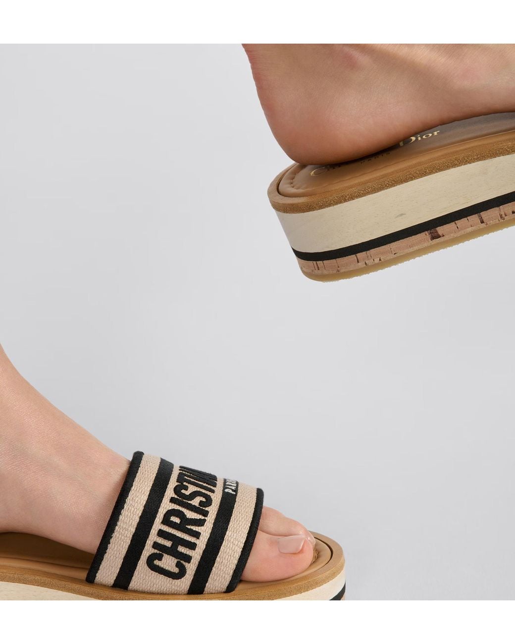 Dior Dway Platform Slide in Brown | Lyst