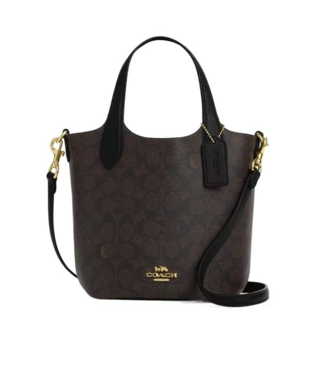 COACH Hanna Bucket Bag Signature Canvas in Black | Lyst