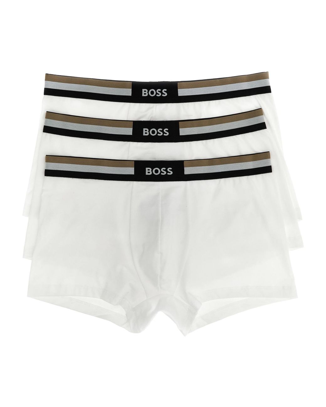BOSS 3-Pack Logo Boxers Underwear in White for Men | Lyst