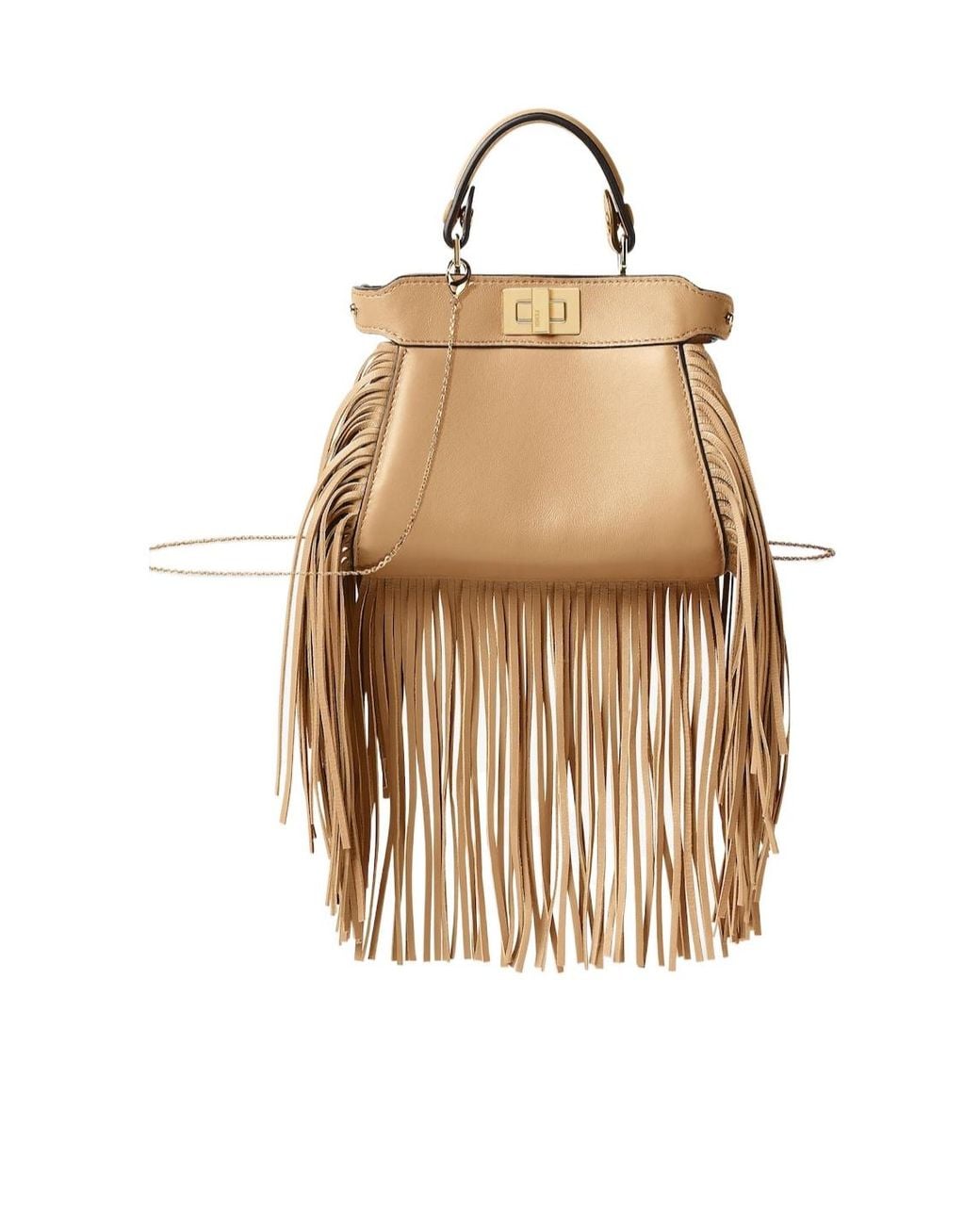 Fendi Cappuccino Nappa Leather Miniature Bag in Metallic | Lyst