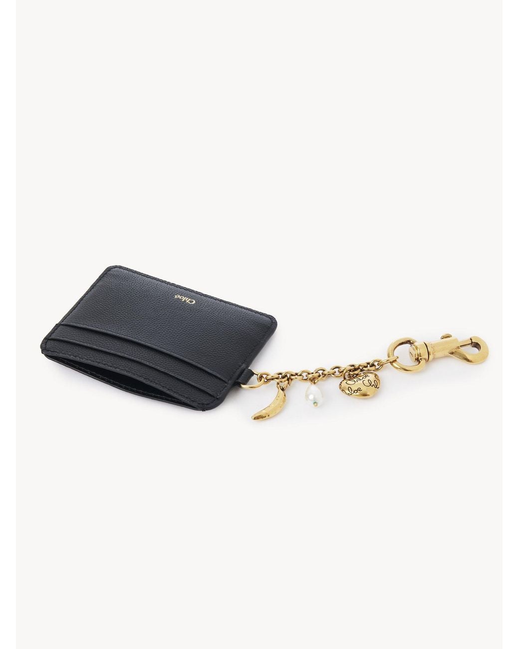 Chloé Chloé Charms Card Holder in Black | Lyst