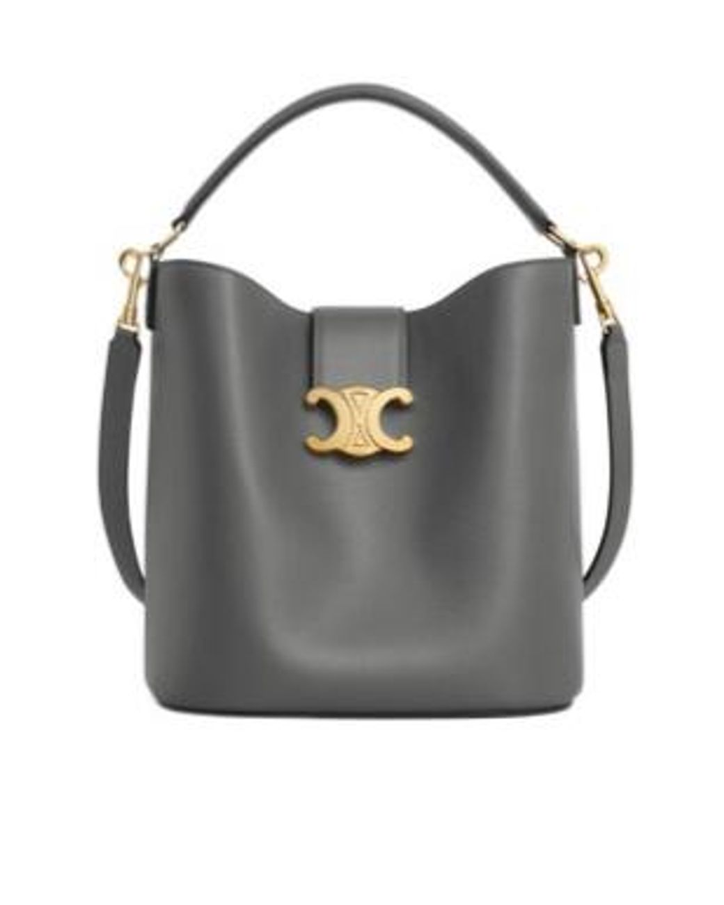 Celine Logo Shoulder Bag in Gray | Lyst
