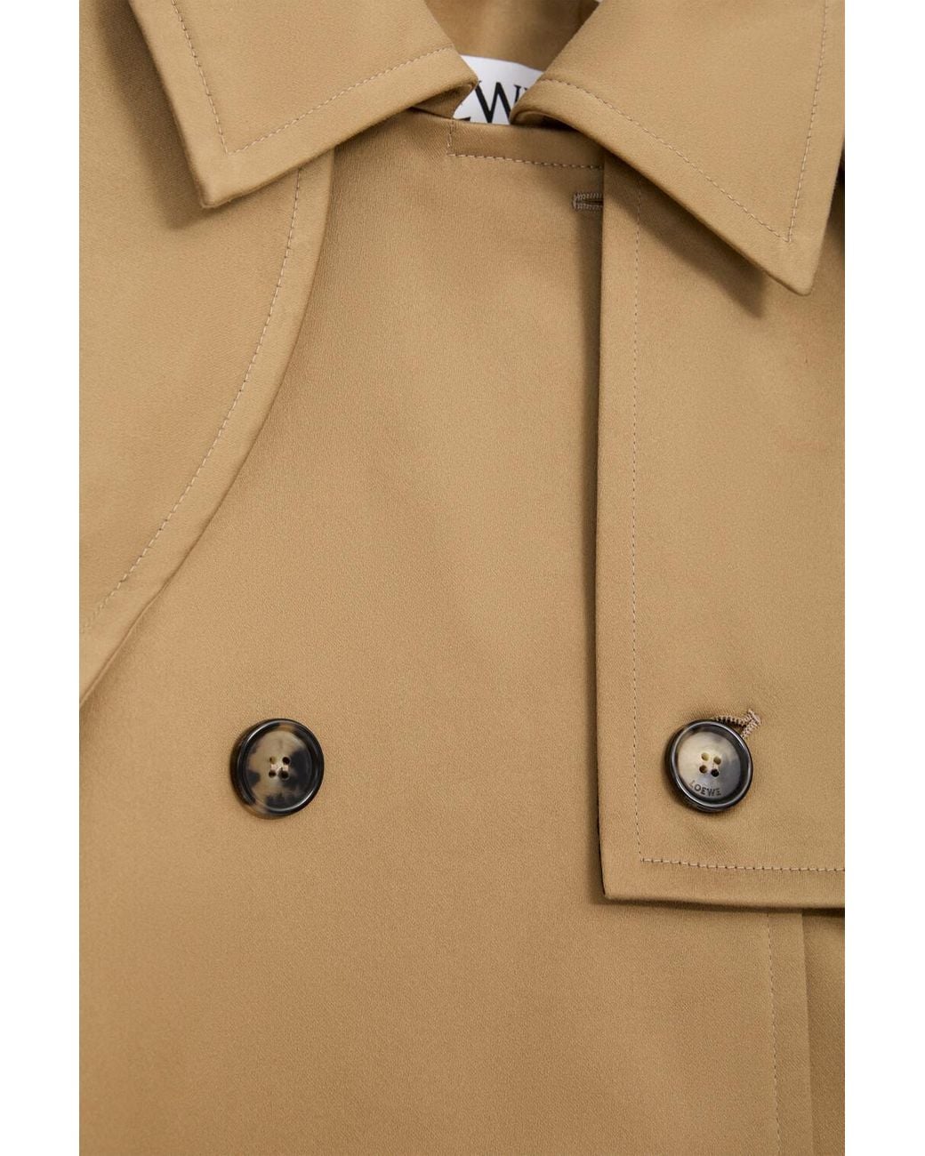 Loewe Double-Breasted High-Neck Coat in Natural | Lyst