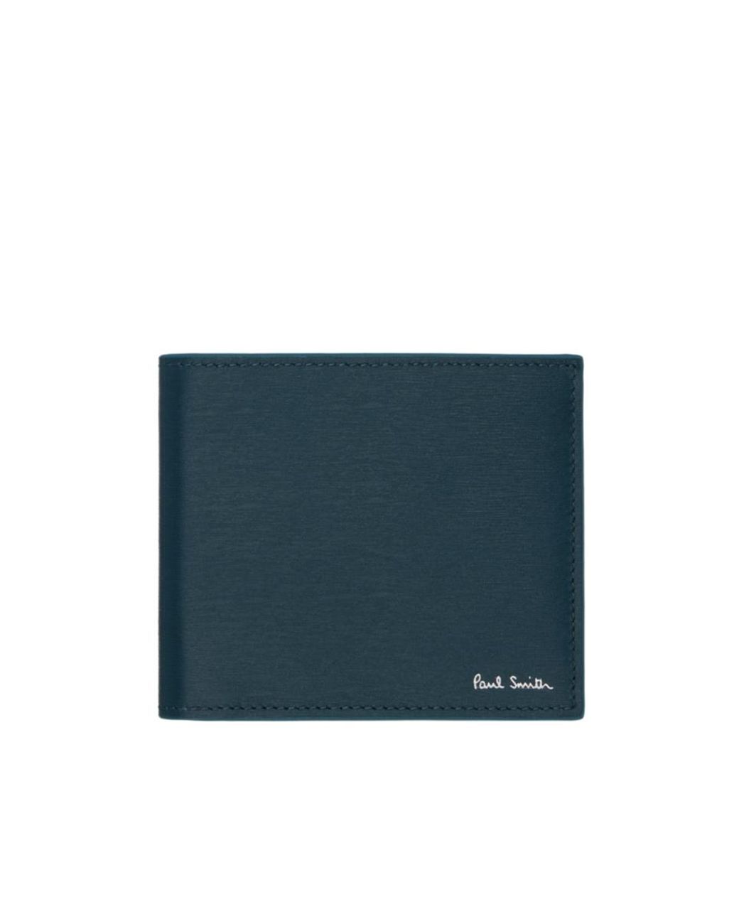 Paul Smith Logo Double Fold Wallet in Blue for Men | Lyst