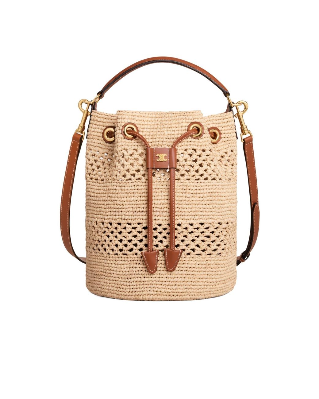 Celine Logo Basket Bag in Natural | Lyst