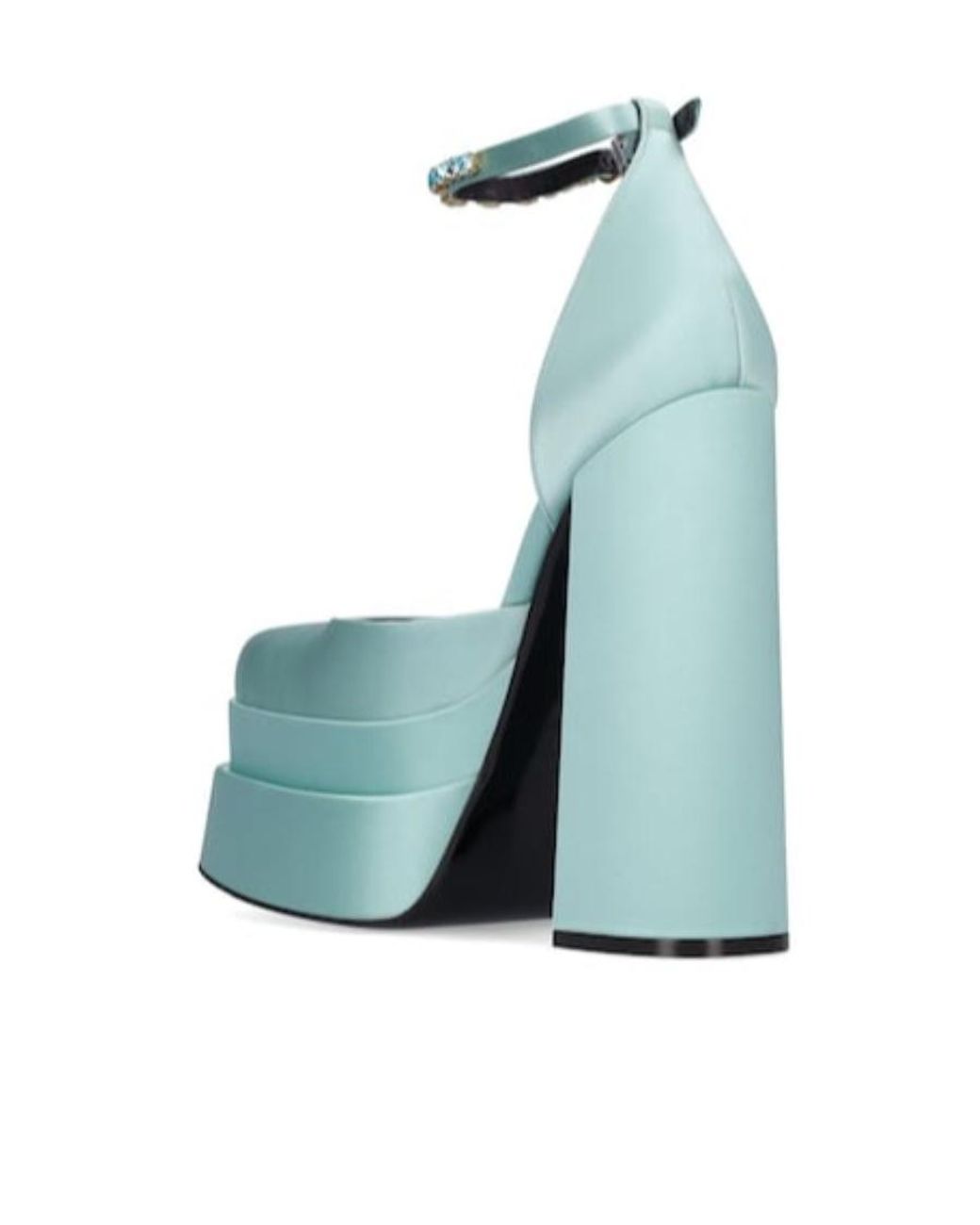 Versace Waterproof Table Satin High Heels in Blue | Lyst UK