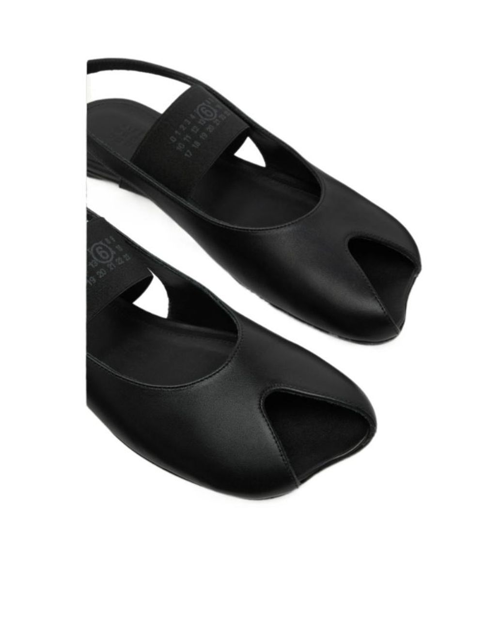 MM6 by Maison Margiela Anatomic Numeric Slingback Sandals in Black | Lyst