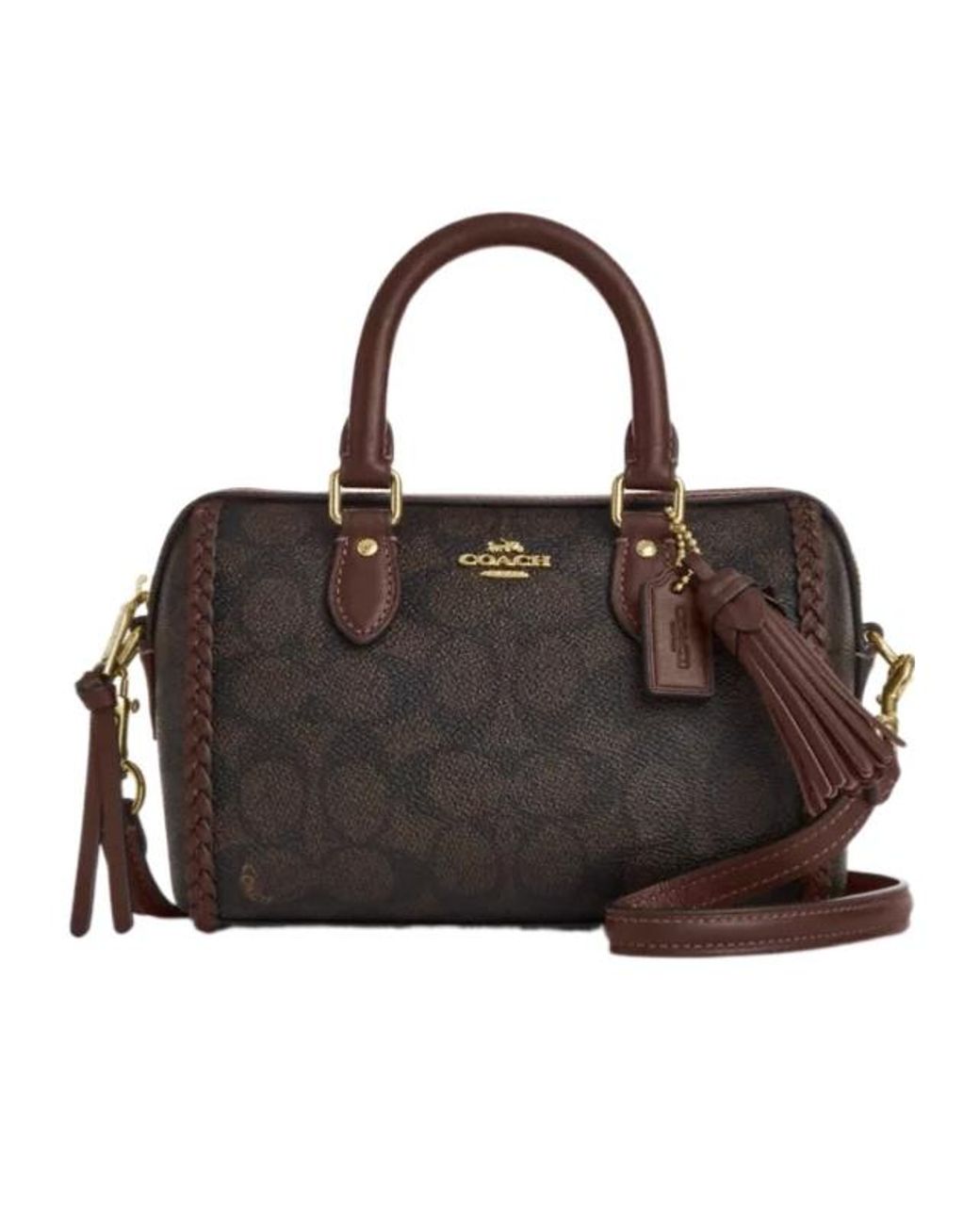 COACH Mini Rowan Crossbody Bag in Brown | Lyst