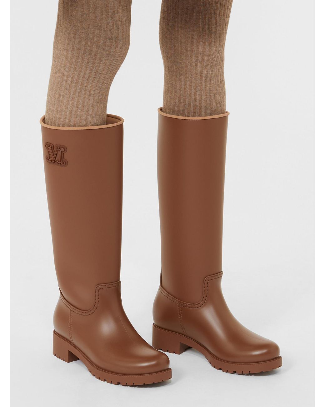 Max Mara Rubber Boots in Brown | Lyst
