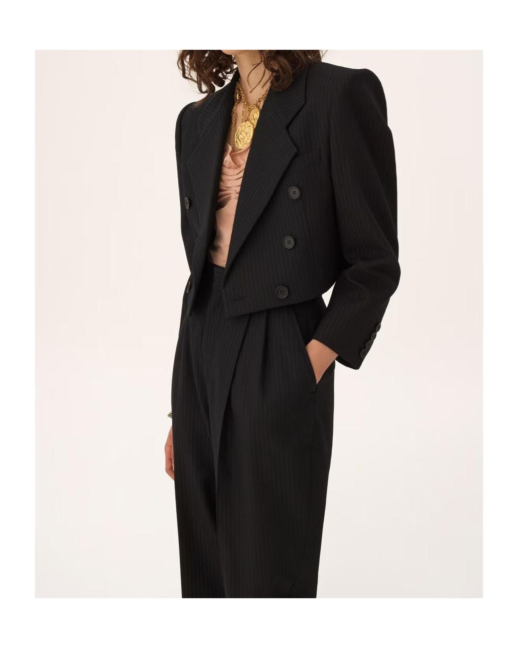Chloé Spencer Striped Button Blazer in Blue | Lyst