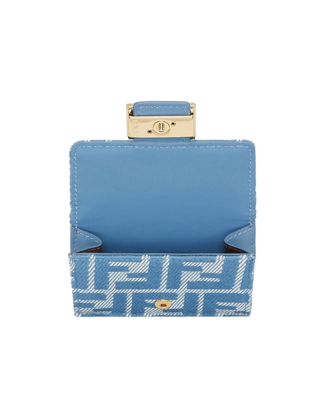 Fendi Baguette Micro Trifold Wallet in Blue | Lyst