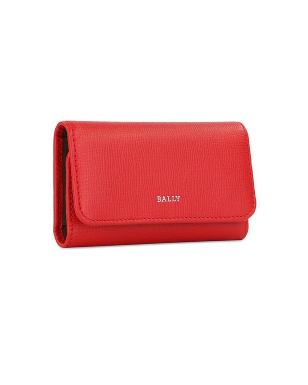 Bally Logo Details Key Bag in Red | Lyst