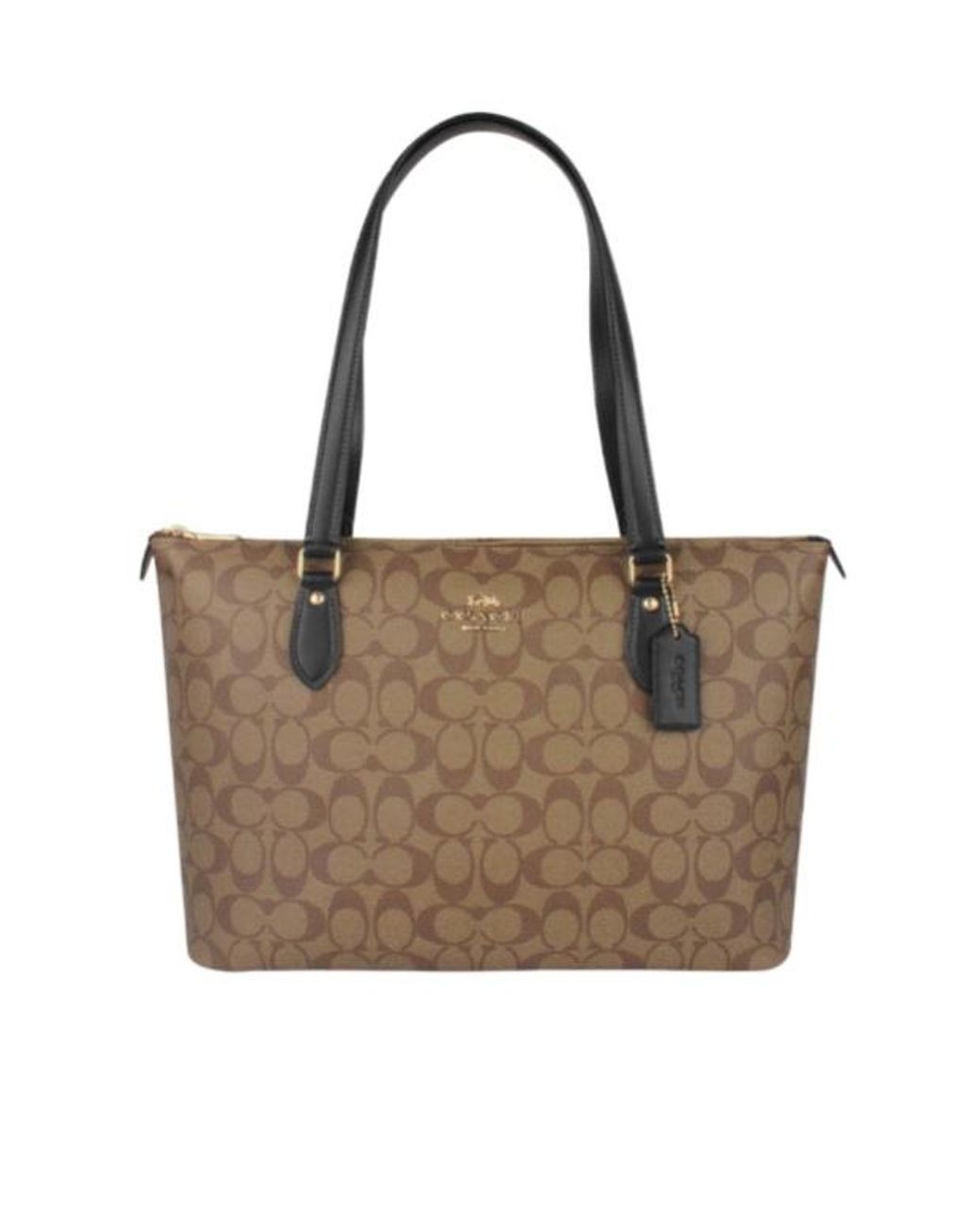 COACH Logo Jacquard Handbag in Brown | Lyst