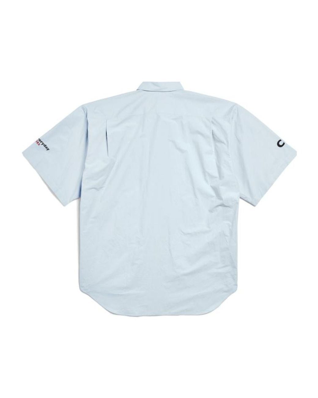 Balenciaga Ceo Uniform Logo Short-Sleeved Oversized Shirt in Blue for ...