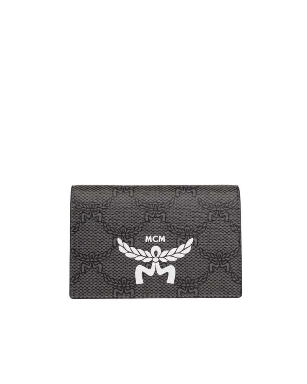 MCM Logo Card Bag in Gray | Lyst