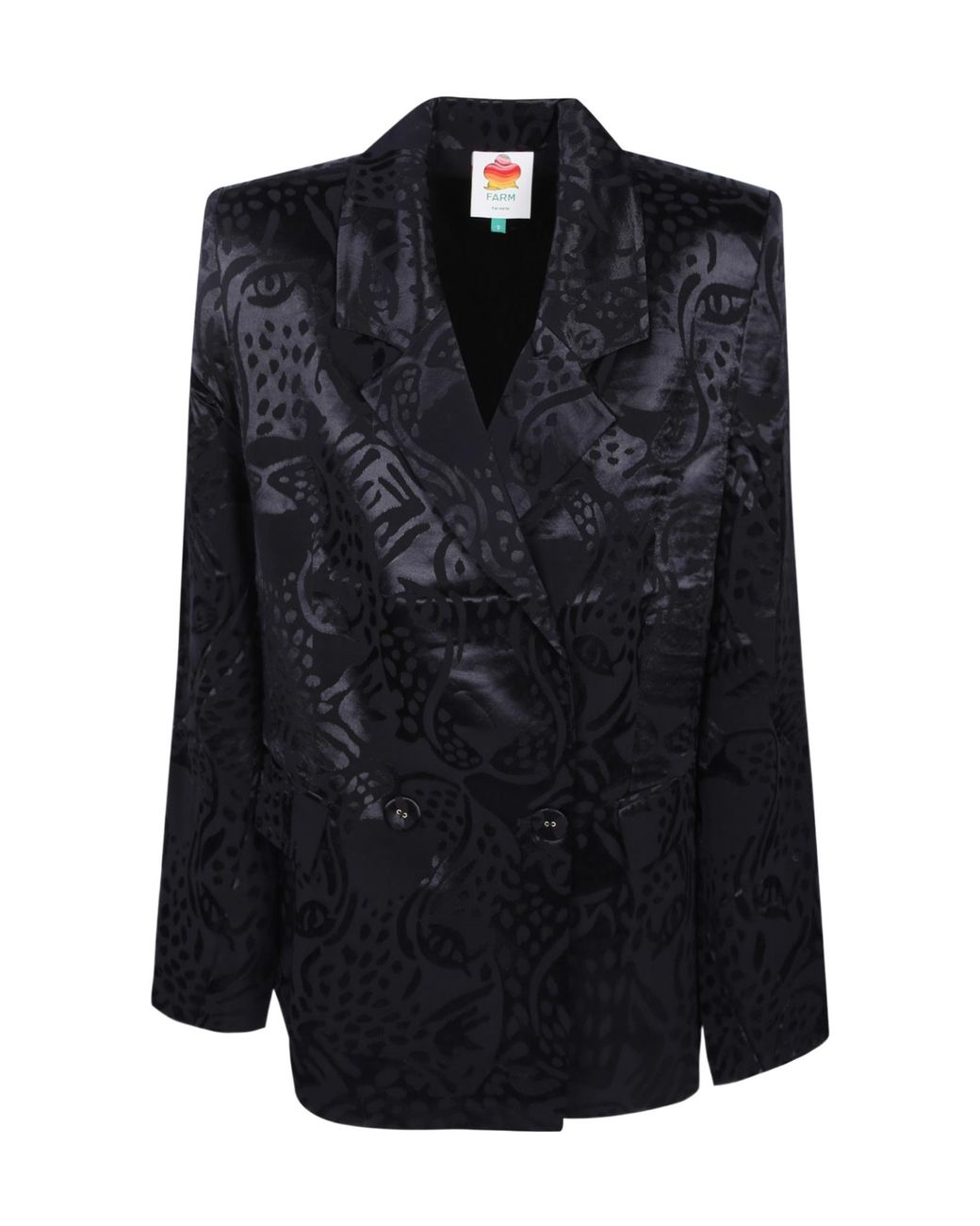 FARM Rio Patterned Double-Breasted Jacket in Blue | Lyst