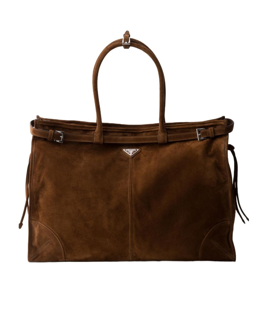 Prada Suede Tote Bag in Brown for Men | Lyst