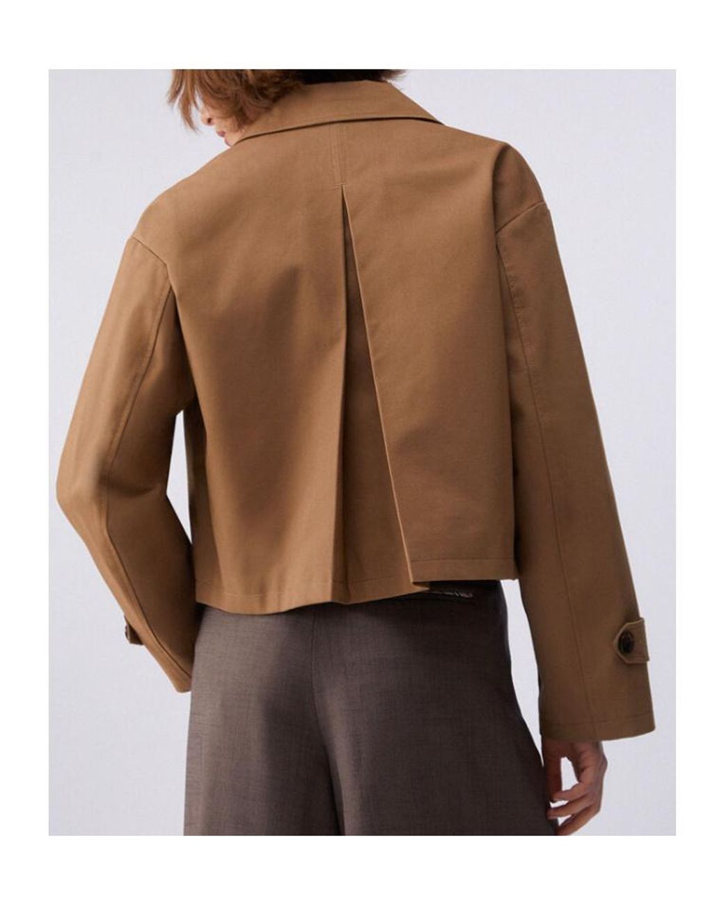 Liu Jo Double-Breasted Cropped Jacket in Brown | Lyst UK
