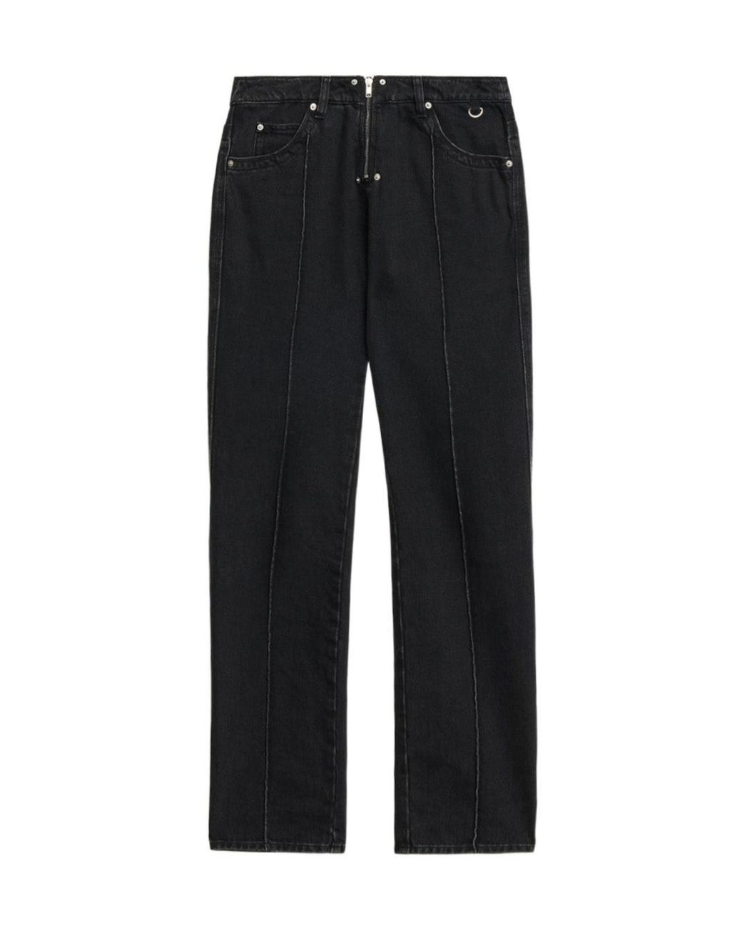 Isabel Marant Silviana Zipped Straight Leg Trousers in Black | Lyst