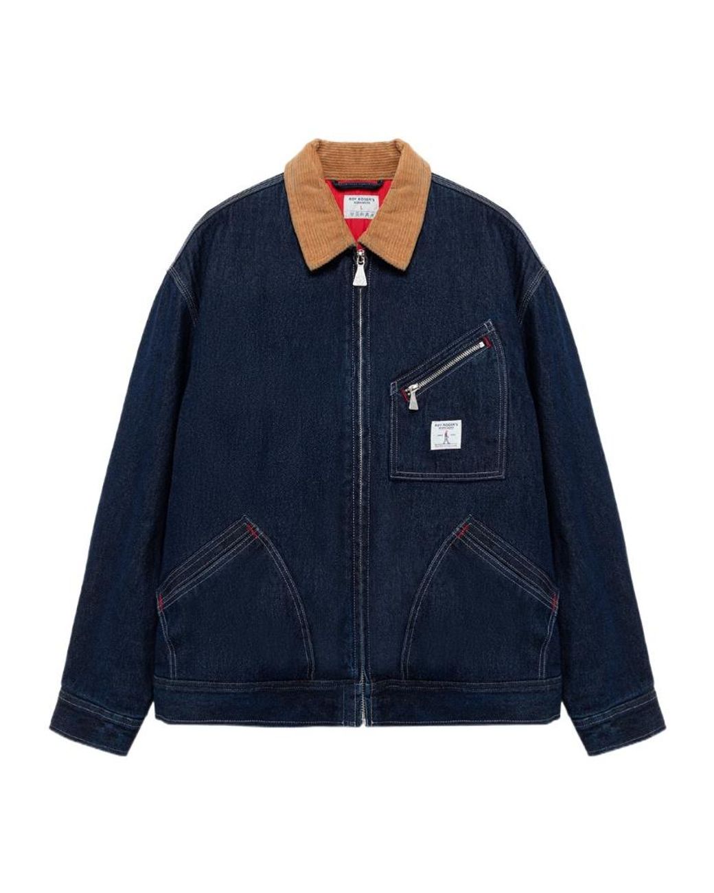 Roy Rogers Corduroy-Collar Denim Jacket in Blue for Men | Lyst