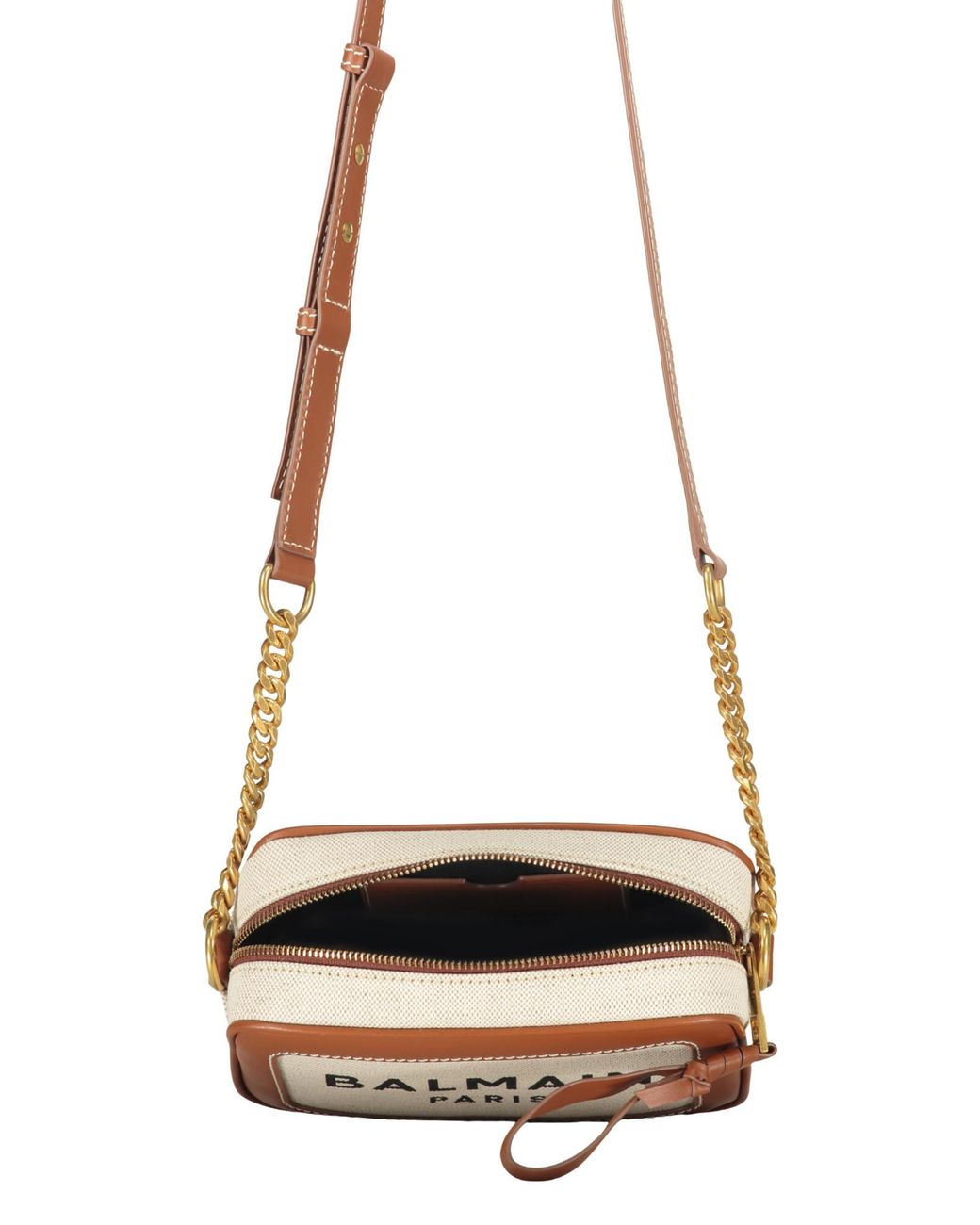 Balmain B-Army 18 Zipped Camera Bag in Brown | Lyst