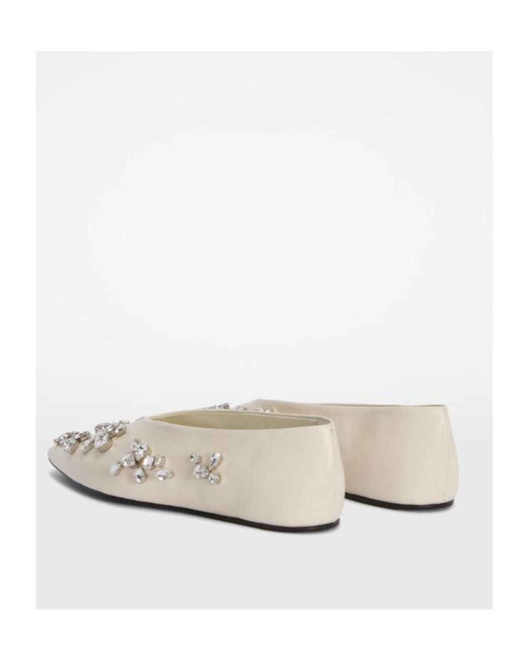Jil Sander Embellished Ballerina Shoes in White | Lyst