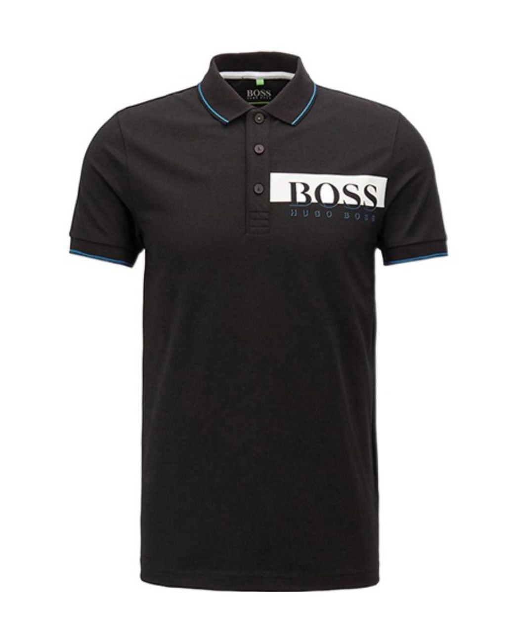 BOSS Cotton Letter Pattern Polo Shirt in Black for Men | Lyst