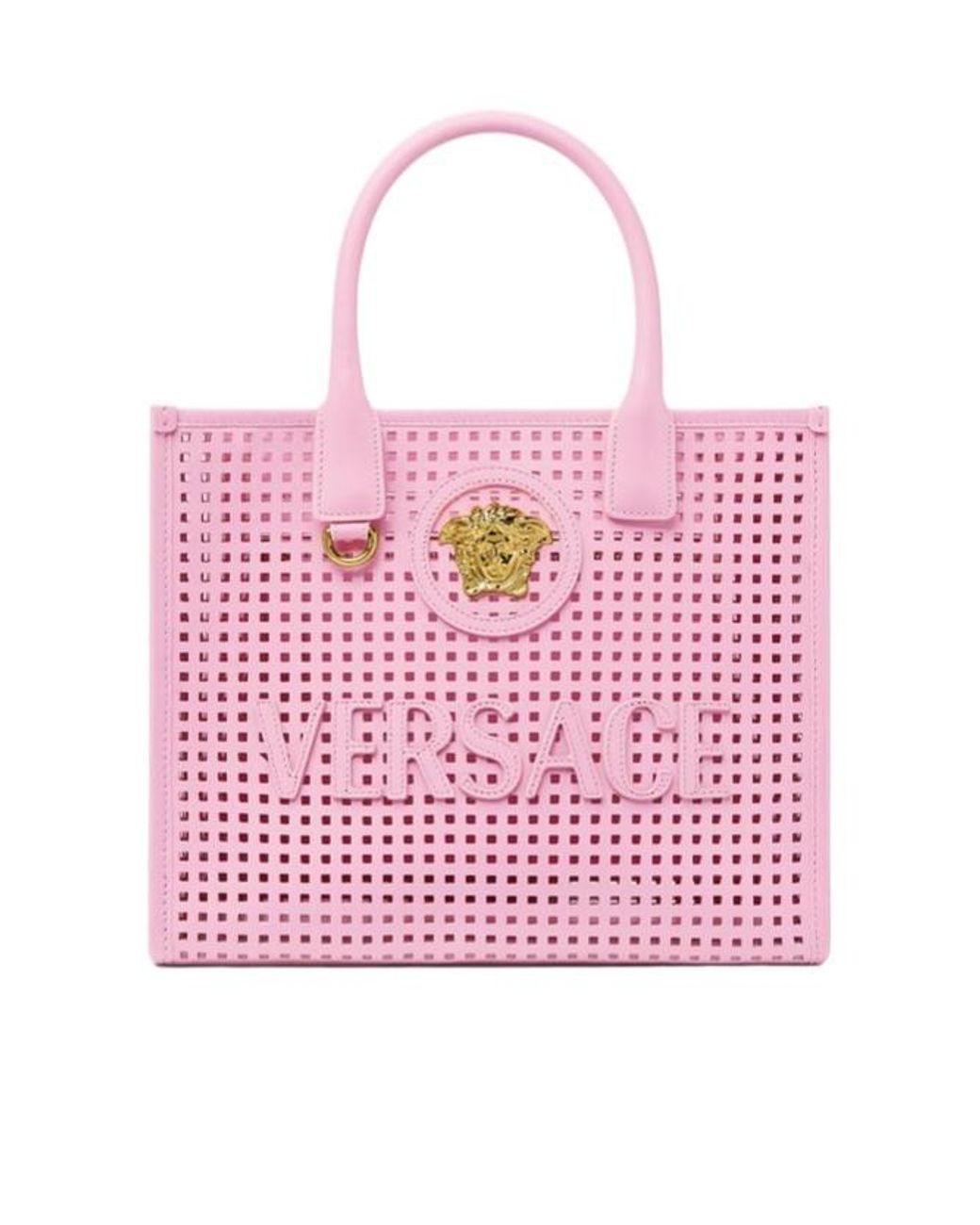 Versace Small La Medusa Laser-Cut Tote Bag in Pink | Lyst