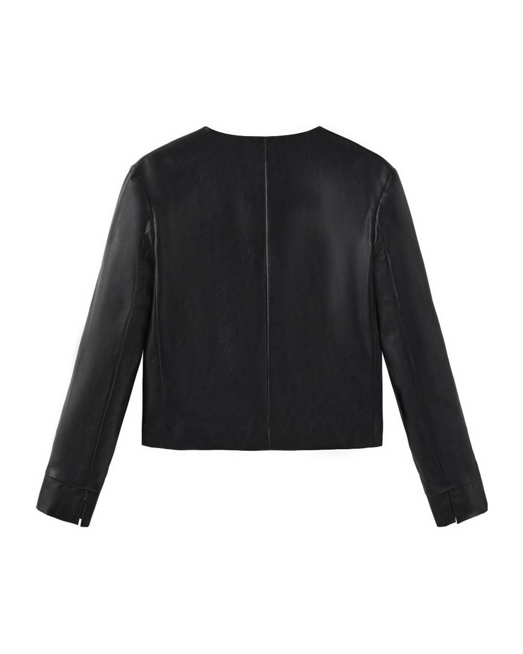 Marissa Chiara V-Neck Leather Jacket in Black | Lyst