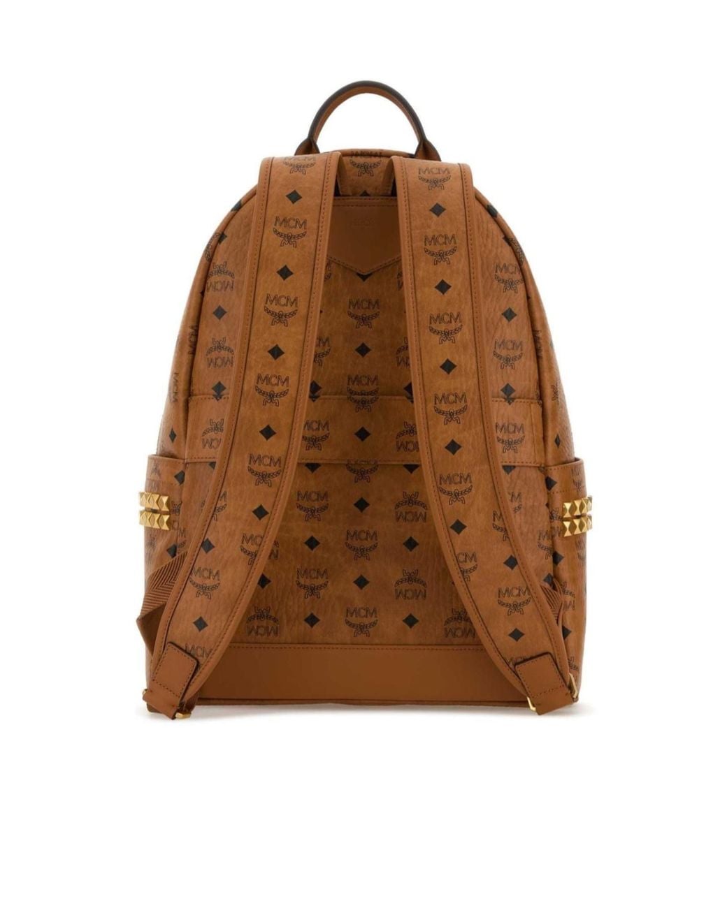 MCM Allover Logo Printed Backpack in Brown | Lyst