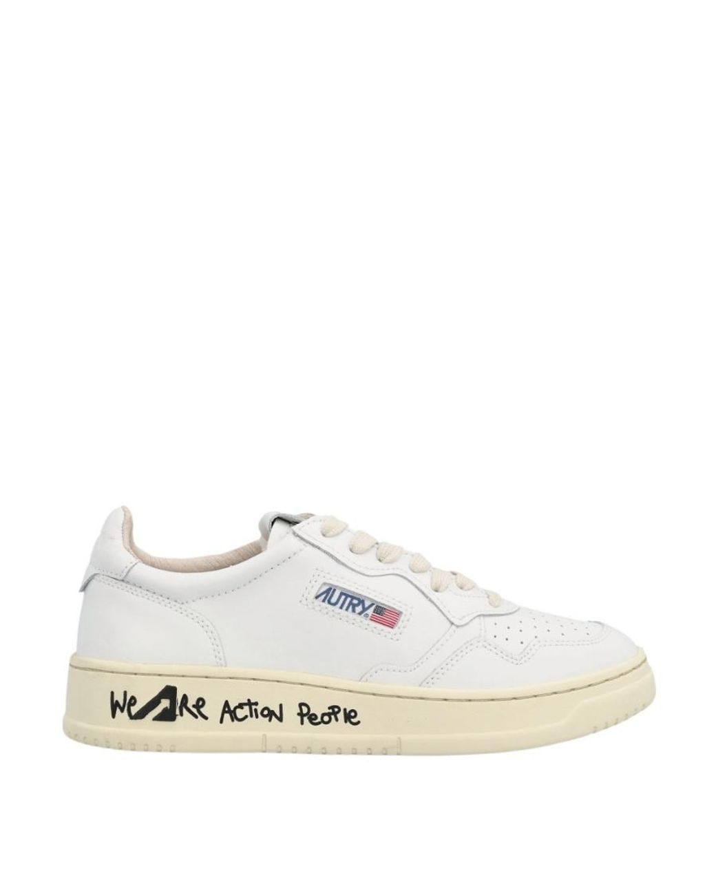 Autry Medalist Logo-Sole Leather Sneakers in White | Lyst