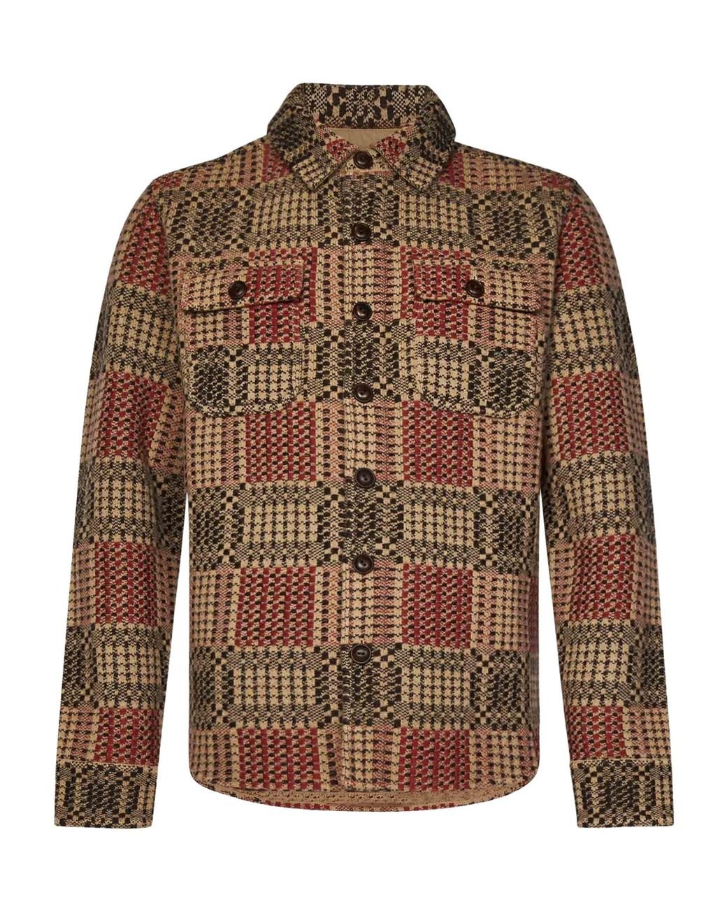 Ralph Lauren Rrl All-Over Jacquard Button-Up Overshirt in Brown for Men ...