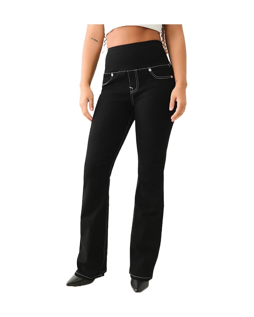 TRUE RELIGION Truly Snatched Becca High Rise Bootcut Jean in Black | Lyst
